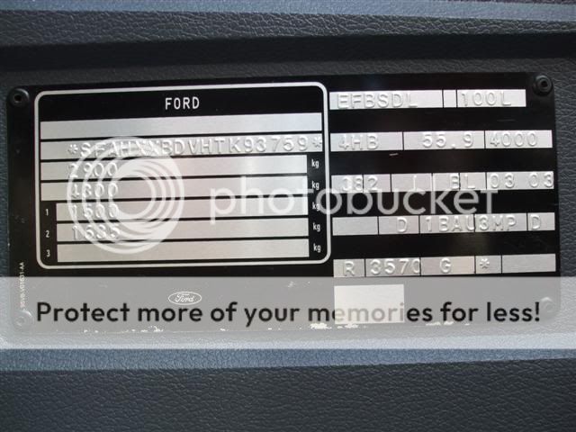 Ford Transit Forum • View topic - vin plate help